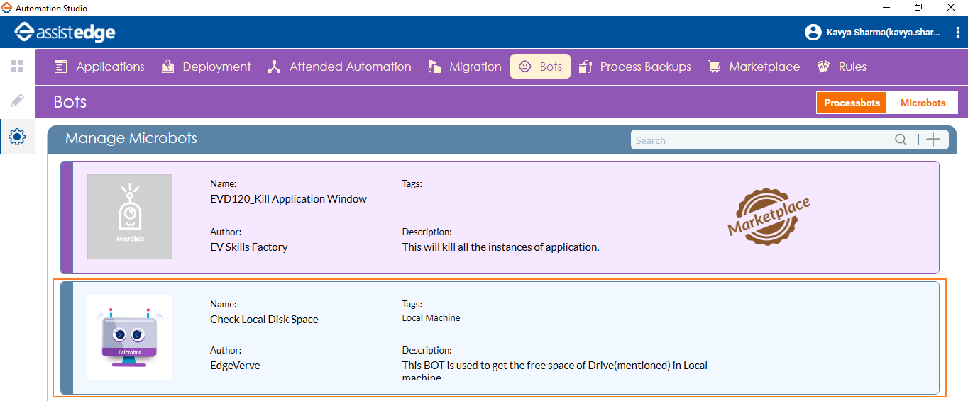 Step-By-Step Guide to Use Microbot to Check the Disk Space of the Local ...