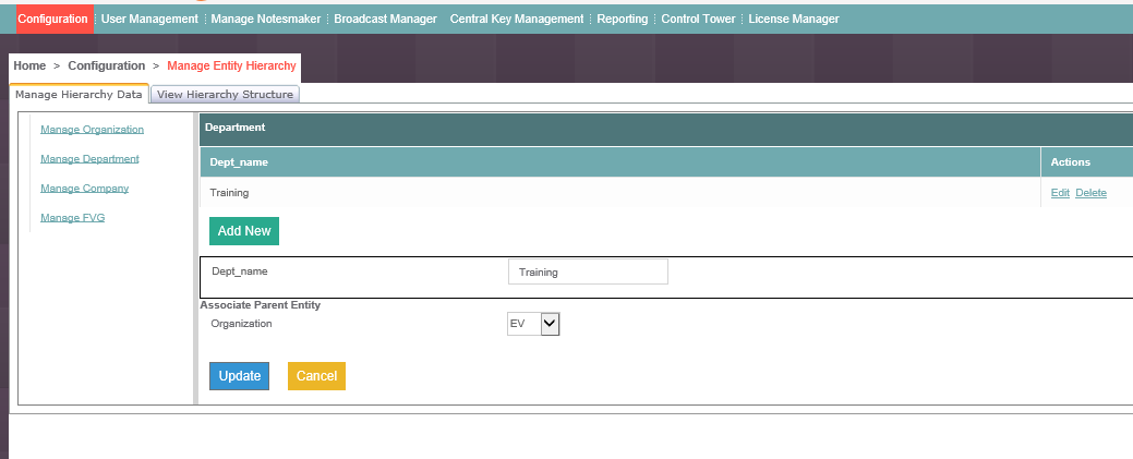 Manage Entity Hierarchy