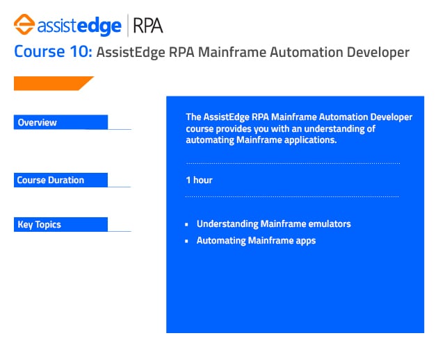 AssistEdge RPA Courses