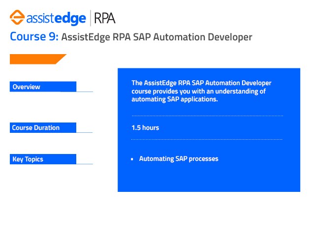 AssistEdge RPA Courses