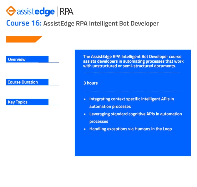 AssistEdge RPA Courses