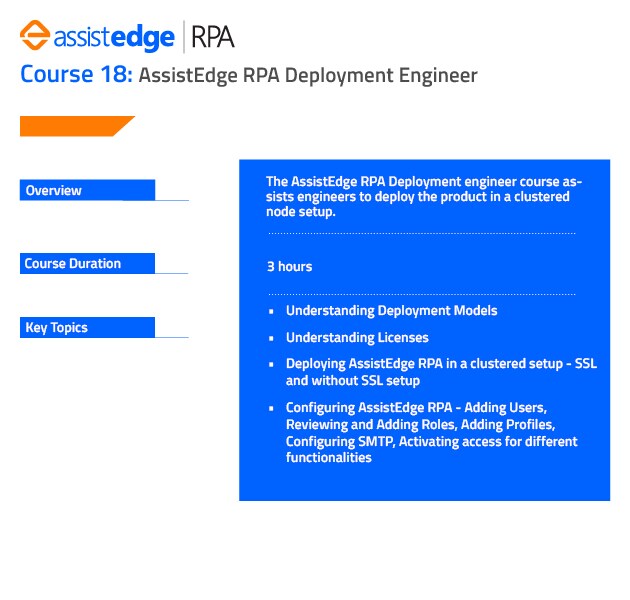 AssistEdge RPA Courses