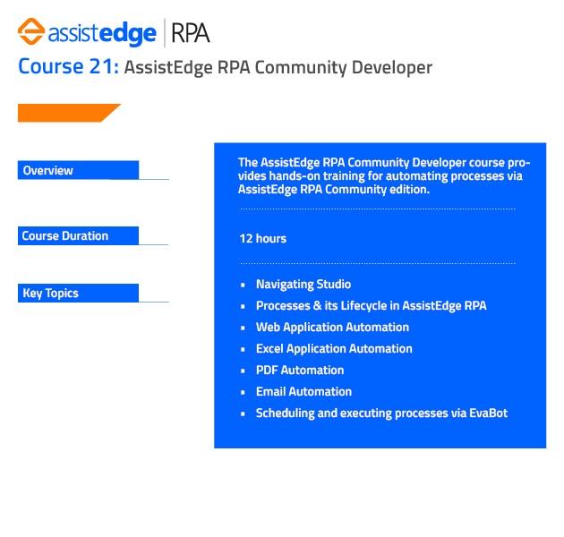 AssistEdge RPA Courses