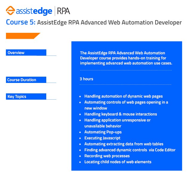 AssistEdge RPA Courses
