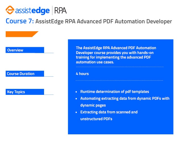 AssistEdge RPA Courses